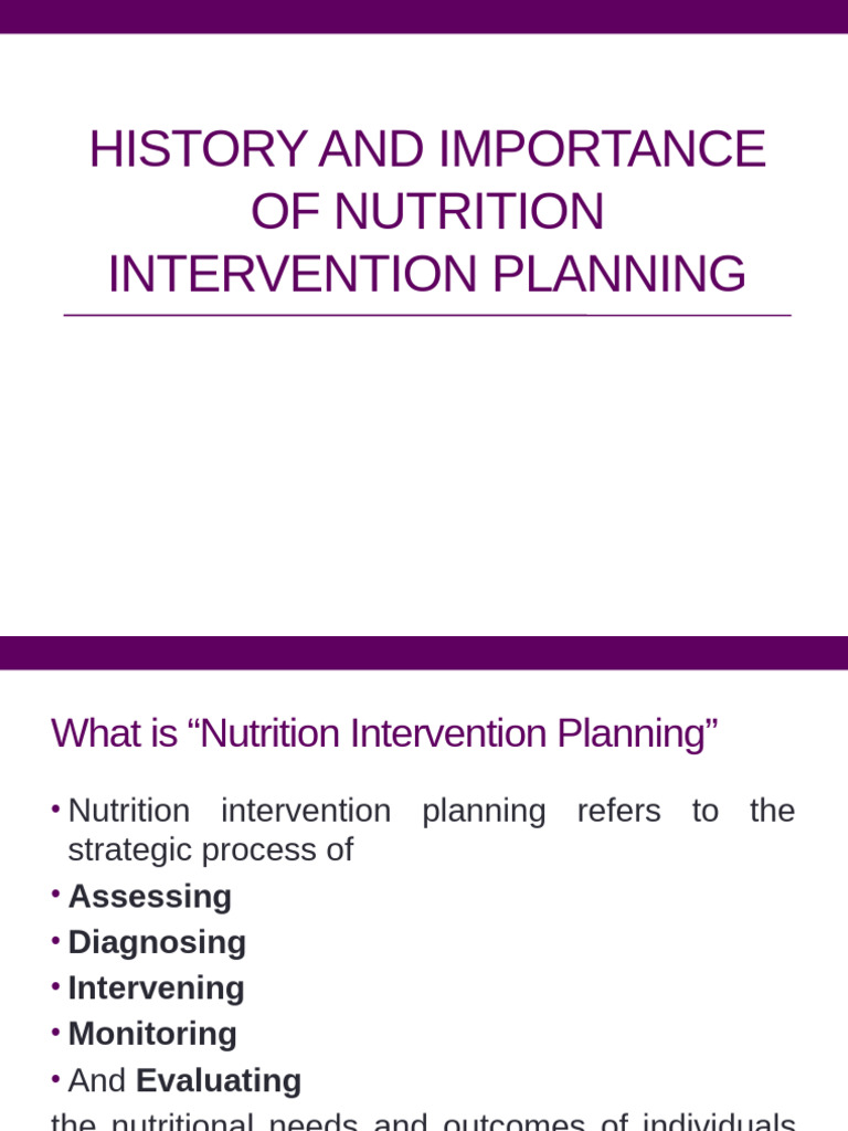 Nutrition Intervention Planning Overview | PDF | Nutrition | Diet ...