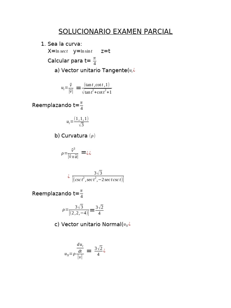 Solucionario Examen Parcial | PDF