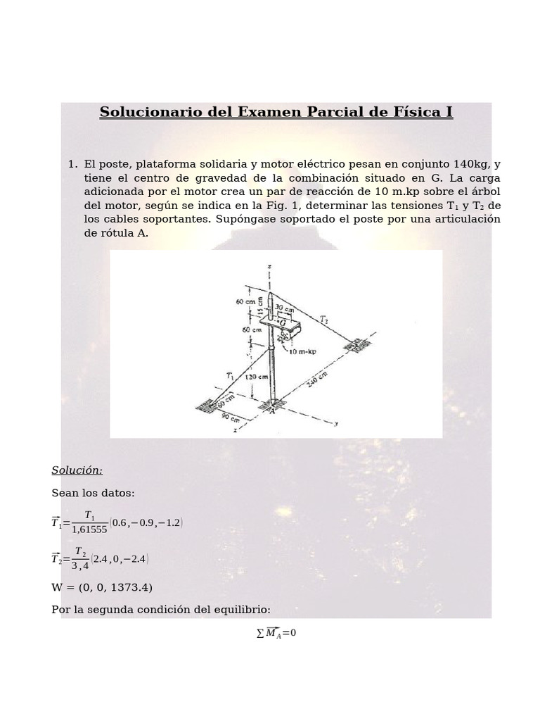Solucionario Examen Parcial | PDF | Fenomeno fisico | Física