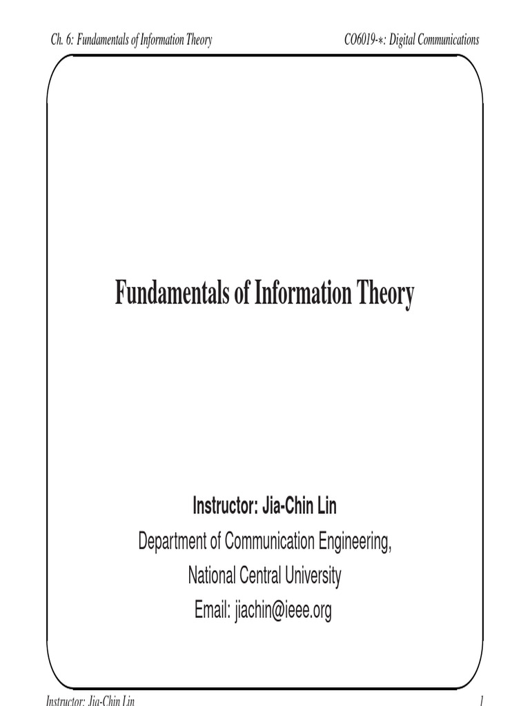 ch6 0 | PDF | Information | Applied Mathematics