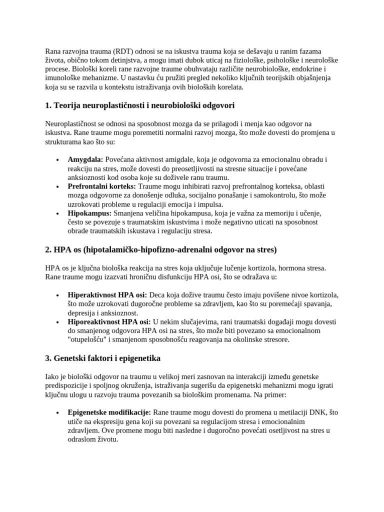Rana Razvojna Trauma | PDF