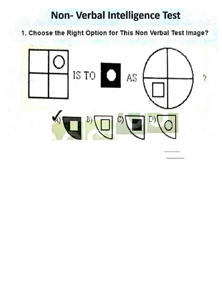 Verbal and Non Verbal Intelligence Tests PDF 1 | PDF