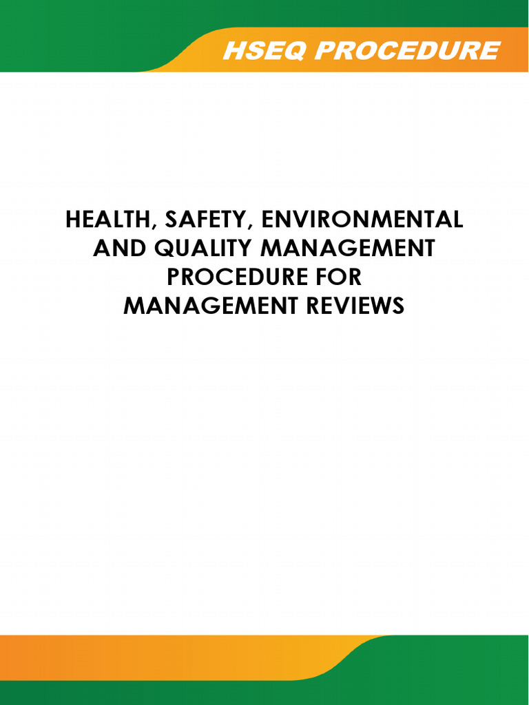 HSEQ Management Review Procedure | PDF | Quality Management System ...