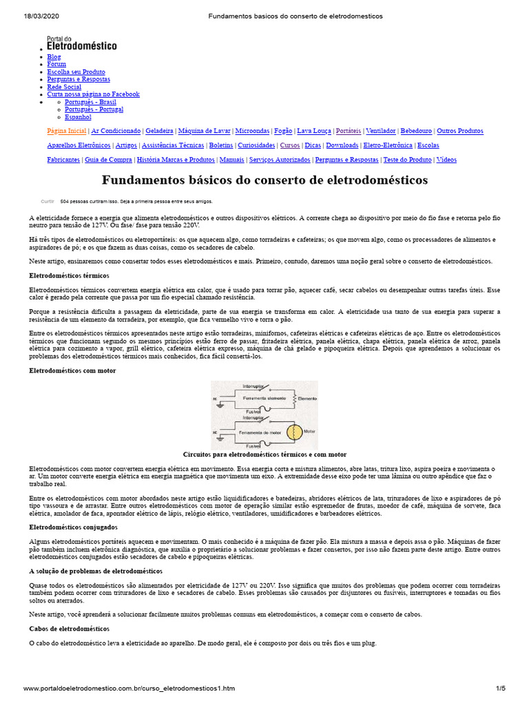 Fundamentos Basicos Do Conserto de Eletrodomesticos | PDF | Conector elétrico | Termostato