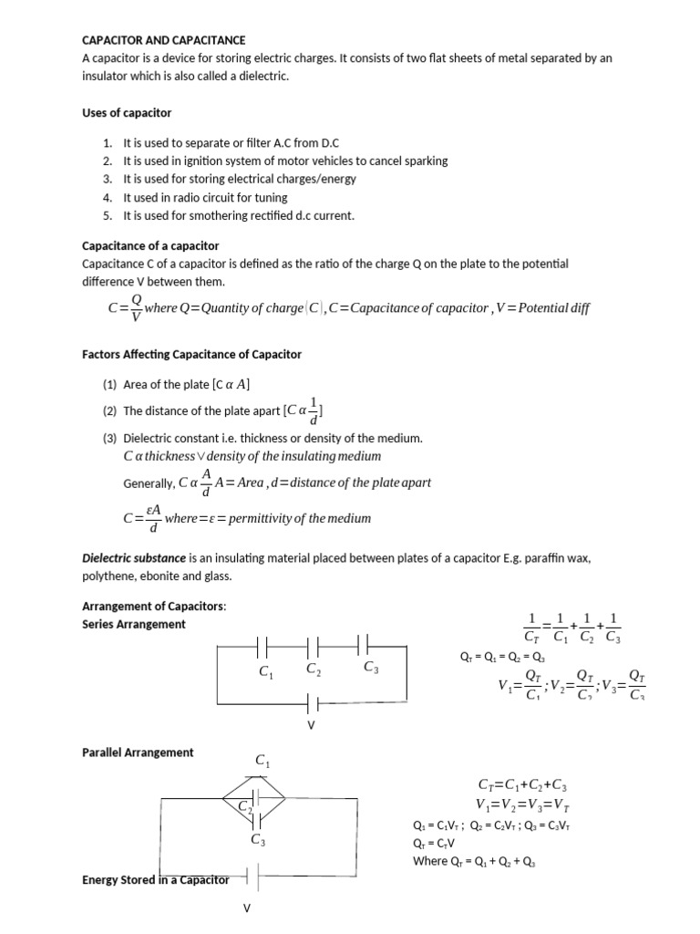 Capacitor and Capacitance | PDF | Capacitor | Voltage