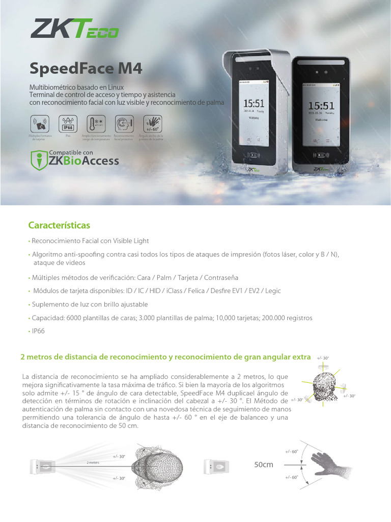 FICHA TECNICA SpeedFace-M4-15-10-24 | PDF | ciberespacio | Tecnologías de la información