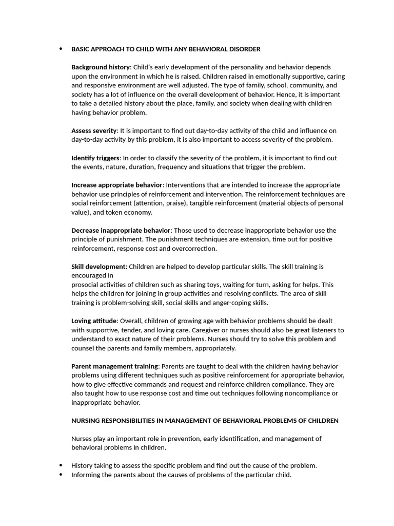 Nurses Responsibility - Behav. Prob | PDF | Reinforcement | Behavior