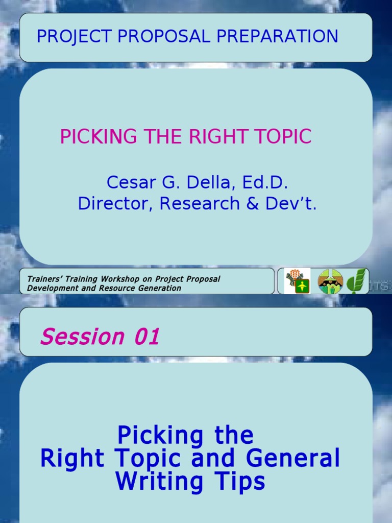 Picking The Right Topic: Project Proposal Preparation | Download Free ...