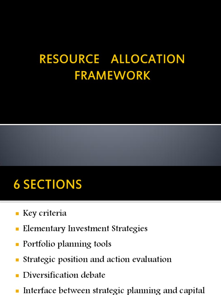Resource Allocation Framework | PDF