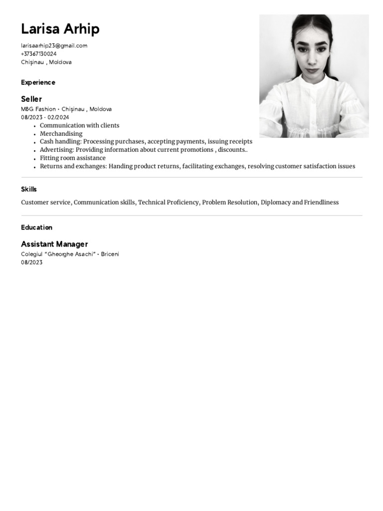 Larisa Arhip: Seller | PDF