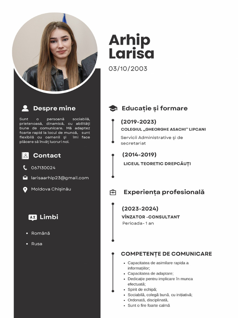 CV Arhip Larisa | PDF