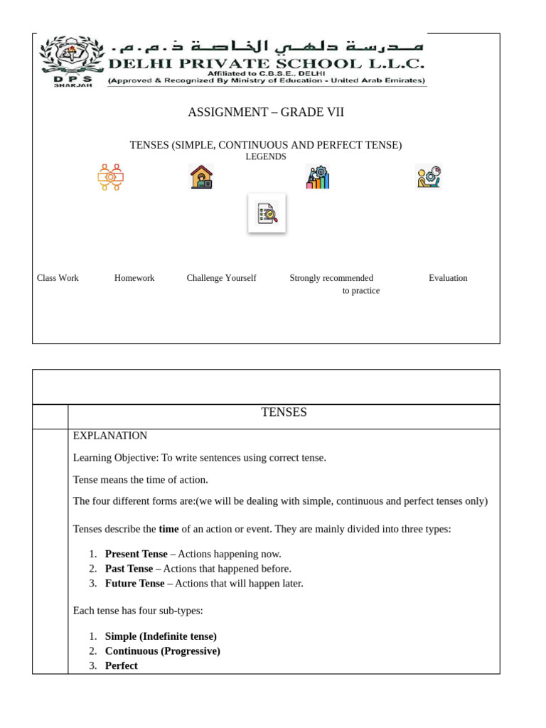 Gr7 - GMR - Tenses - Rama - T1 QP | PDF | Grammar | Language Mechanics