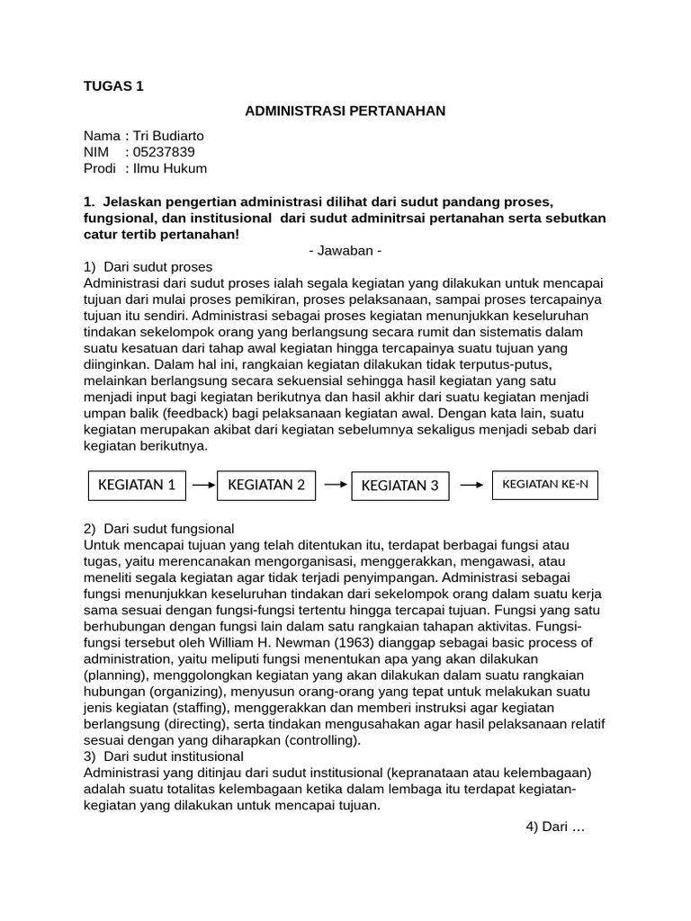 TUGAS 1 SESI 3 Administrasi Pertanahan | PDF