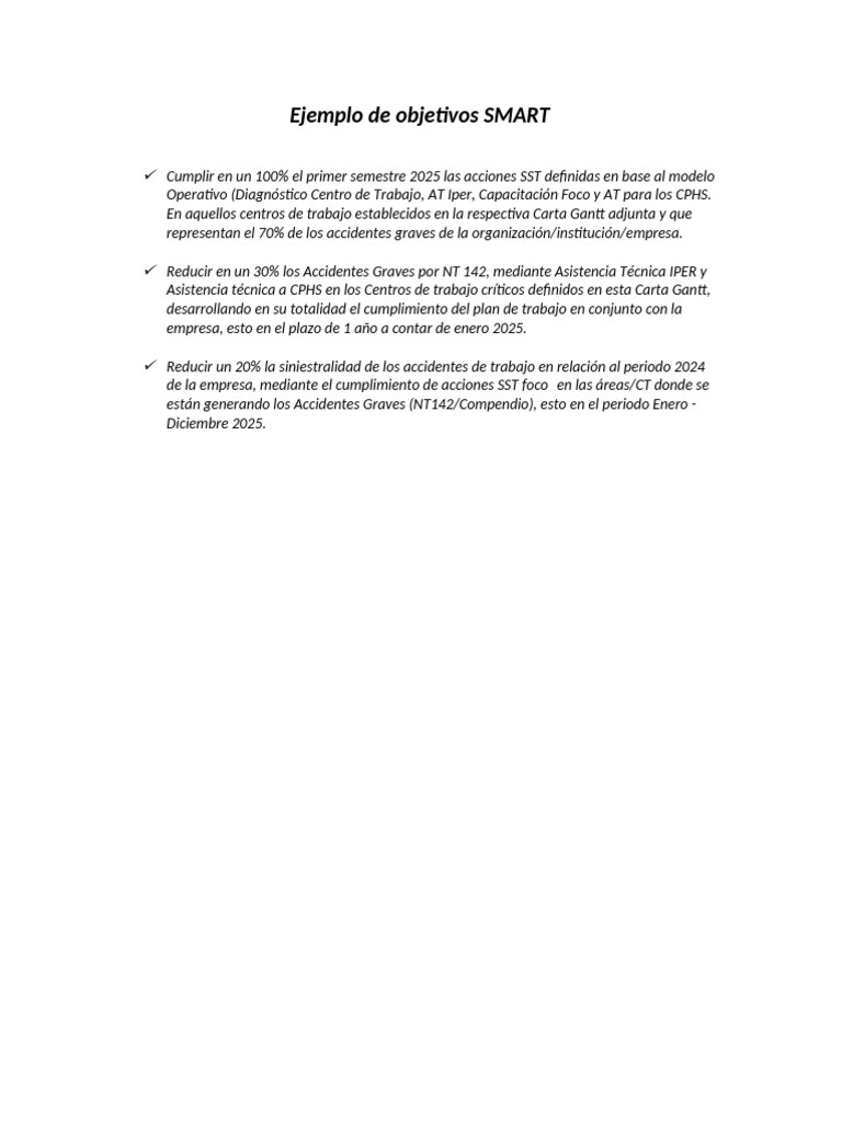 Objetivos Smart | PDF