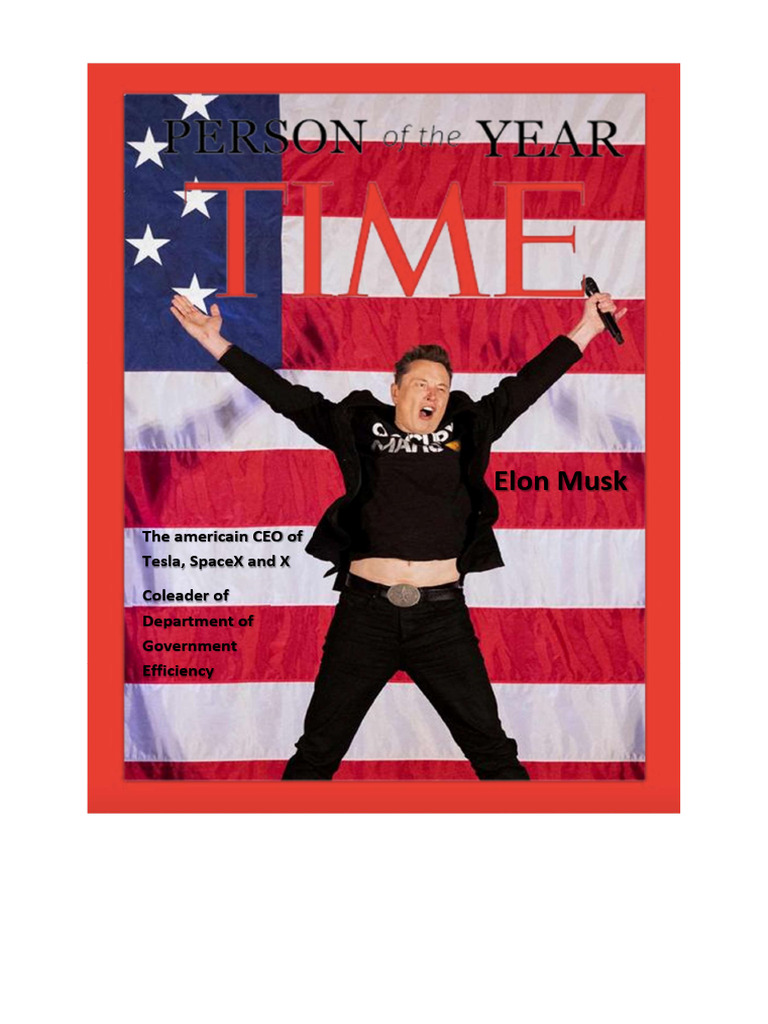 Elon Musk: The Americain Ceo of Tesla, Spacex and X Coleader of ...