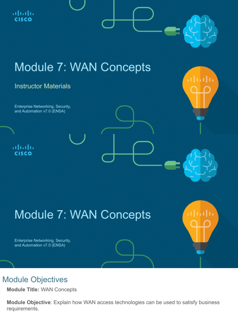 ENSA - Module - 7 - WAN Concepts | PDF | Digital Subscriber Line | Networking