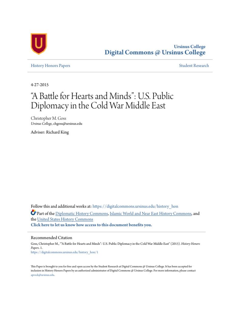A Battle For Hearts and Minds: U.S. Public Diplomacy in The Cold War ...