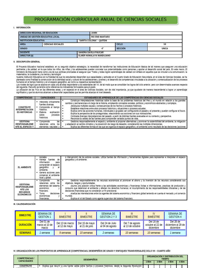 4to Programacio Anual Cs Soc | PDF | Evaluación | Enseñando