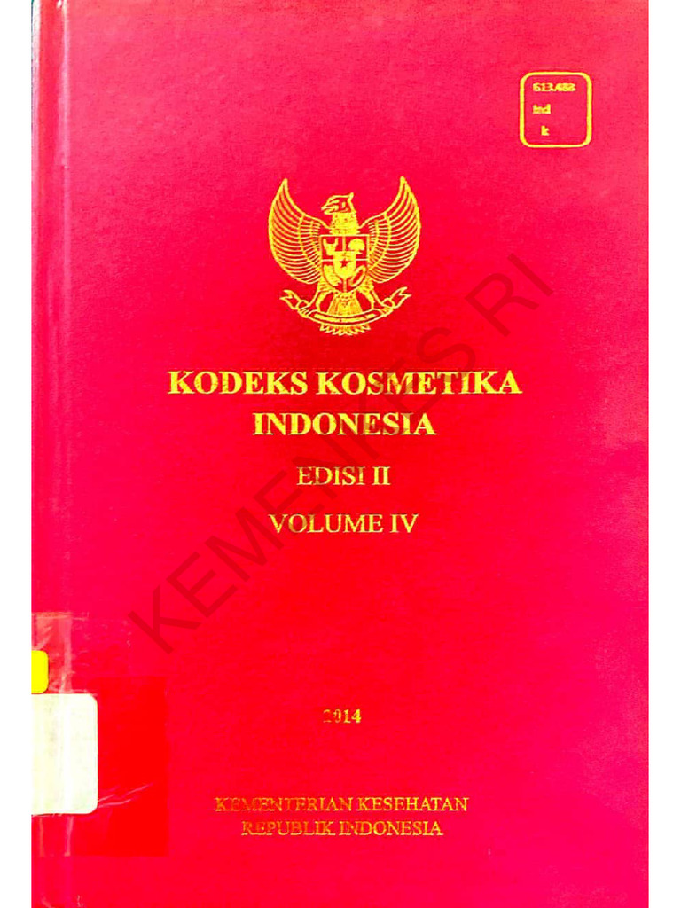 Kodeks Kosmetika Indonesia Edisi II Volume IV | PDF