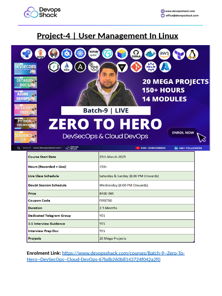 Project-4 User Management in Linux | PDF | Superuser | User (Computing)