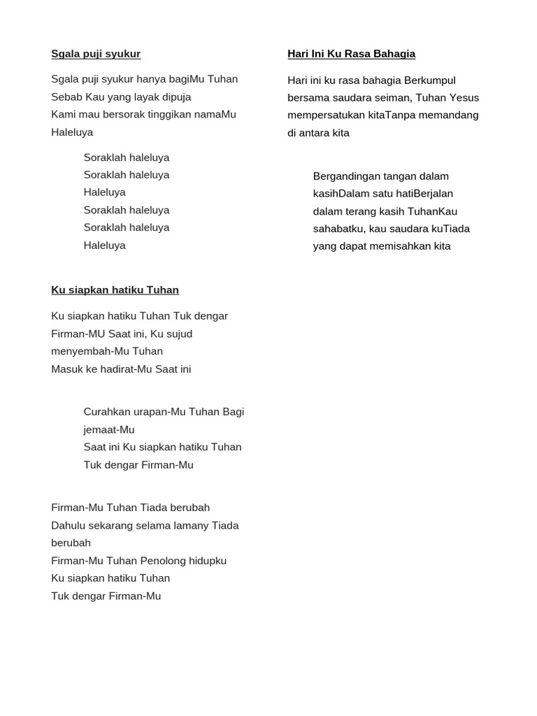 Sgala Puji Syukur | PDF