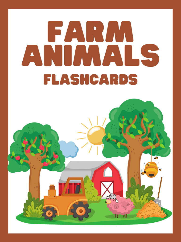 Farm Animals Flashcards in Colorful and Printable Style | PDF