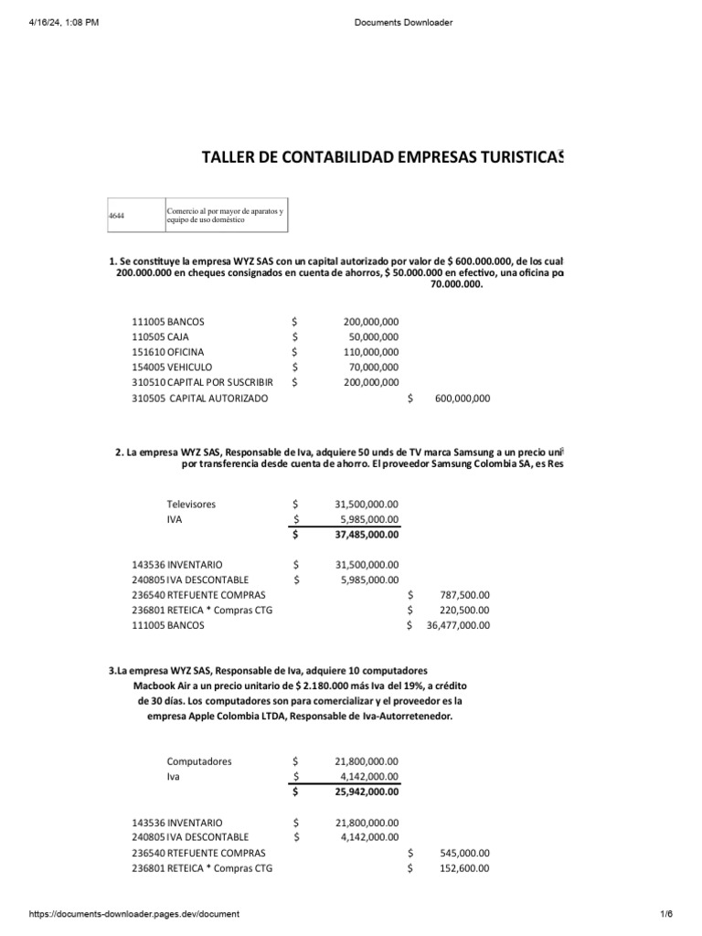 Taller Impuestos | PDF
