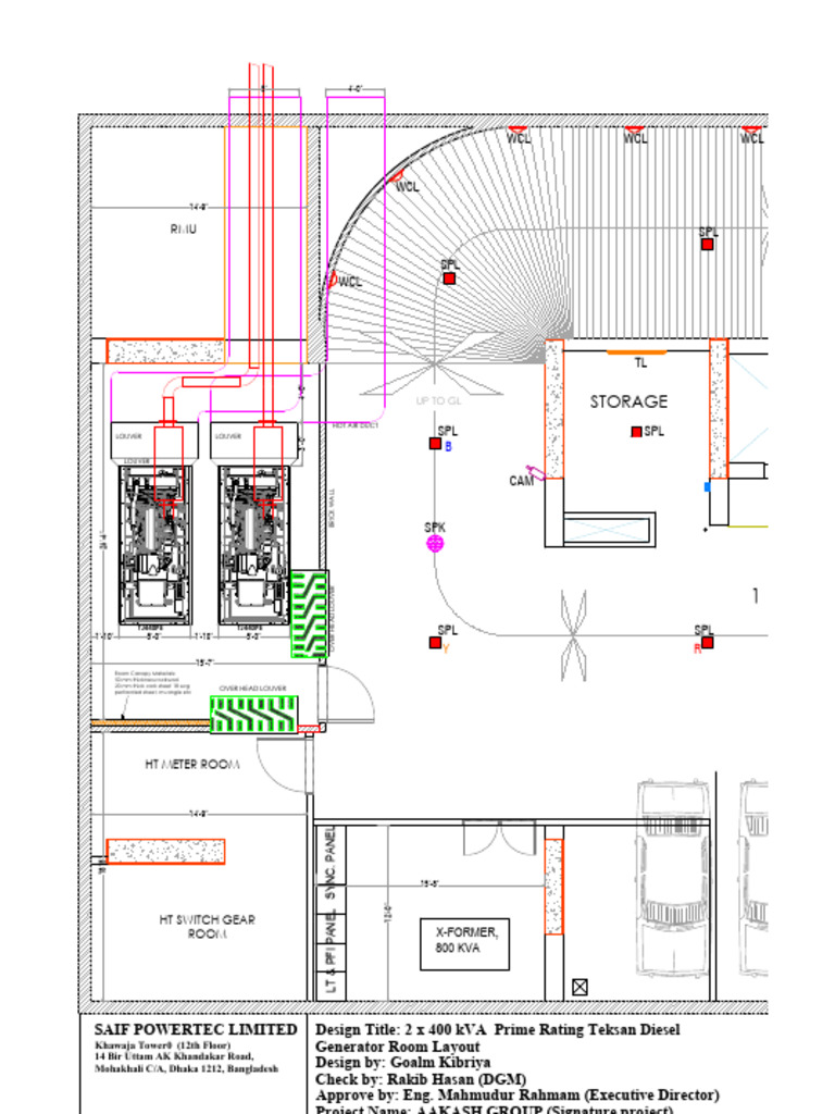 Aakash Signature Project Genset Room Layout | PDF