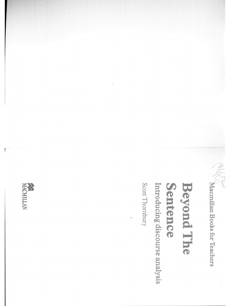Beyond The Sentence | PDF