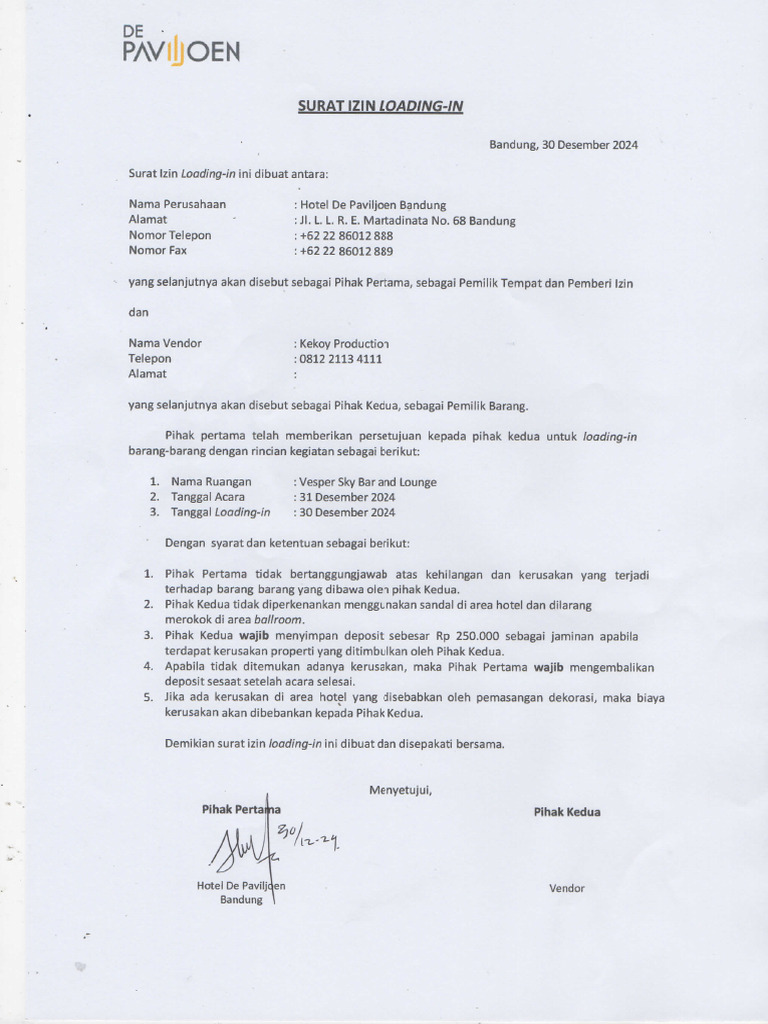 Loading Permit | PDF