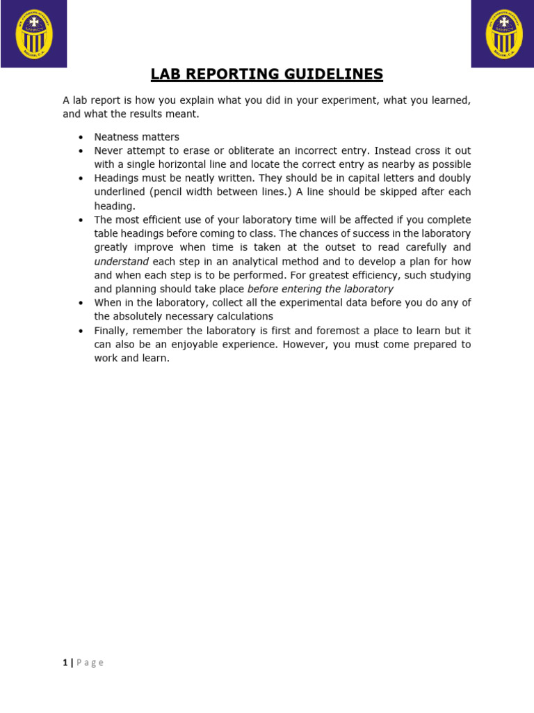 Lab Reporting Guidelines | PDF | Experiment | Observation