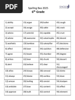 5th Grade Spelling Bee Words 2025 | PDF | Zoology