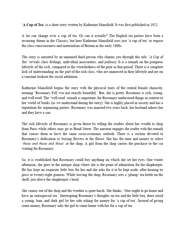 A Cup of Tea | PDF