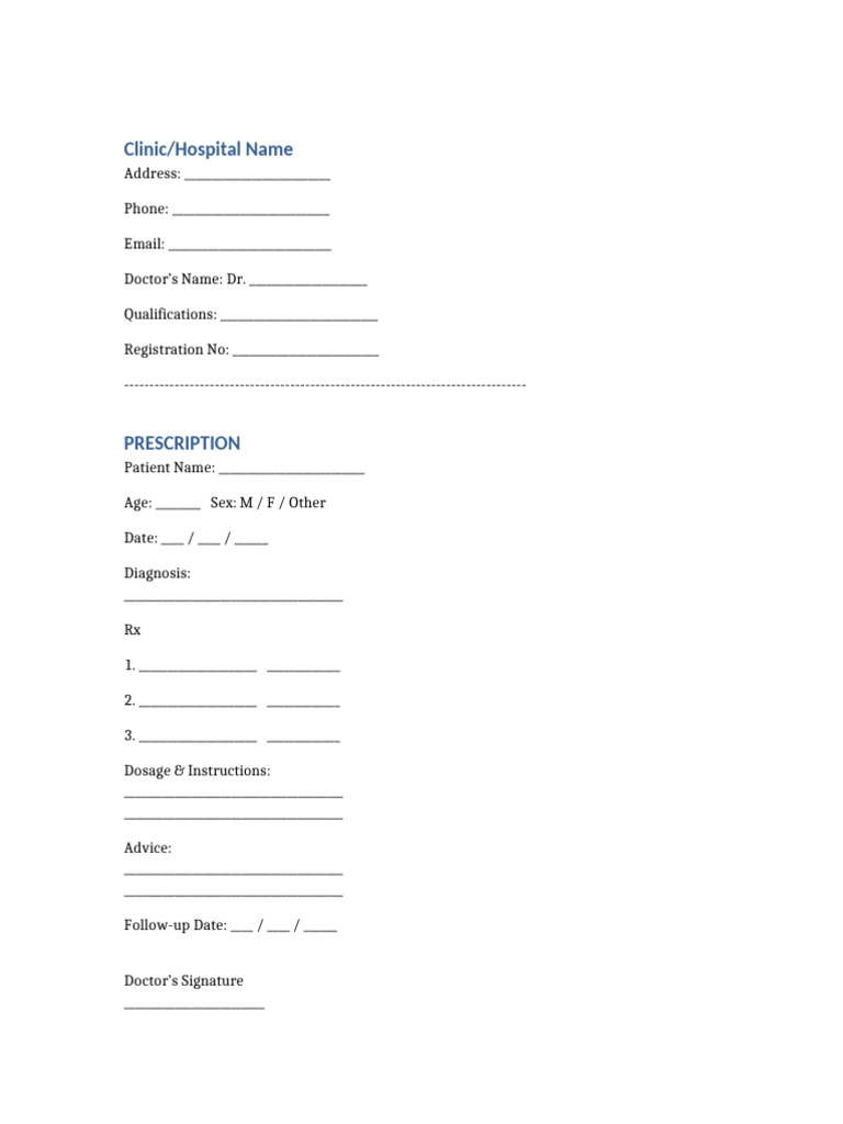 Prescription Format | PDF