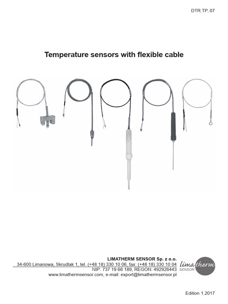 Temperature Sensors With Flexible Cable - ENG | PDF | Mechanical ...