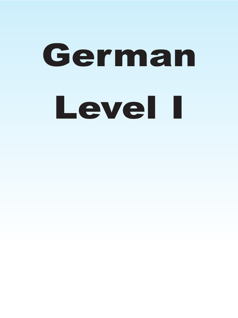 German Dialog Level 1 | PDF