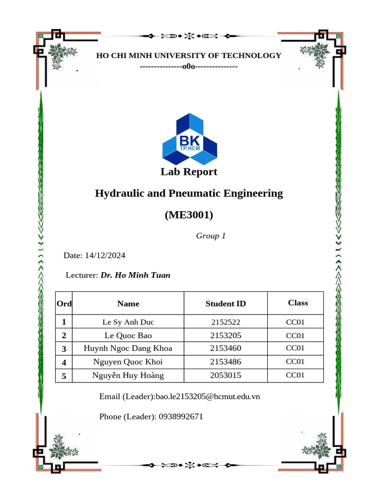 Hydraulic and Pneumatic Lab Report | PDF | Valve | Pump