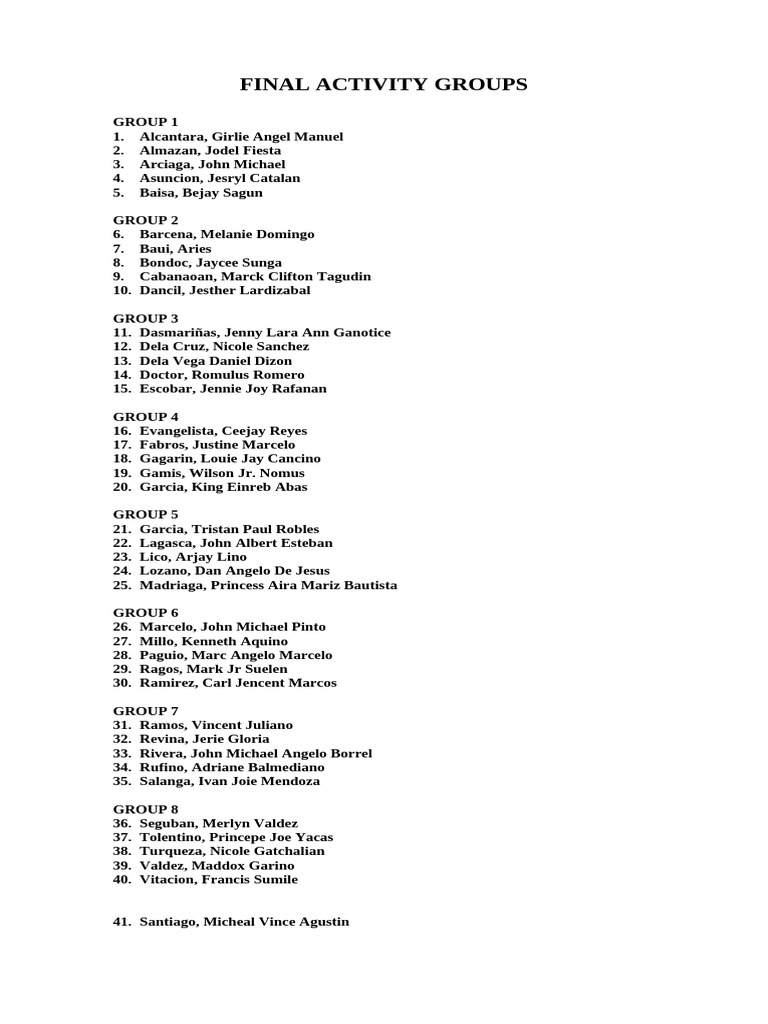 Final Activity Groups Charlie | PDF