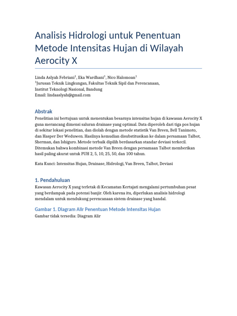 Jurnal Analisis Hidrologi AerocityX | PDF