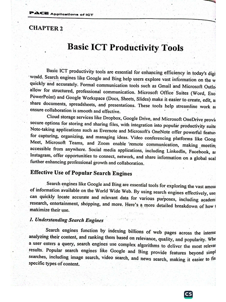 Basic ICT Productivity Tools | PDF