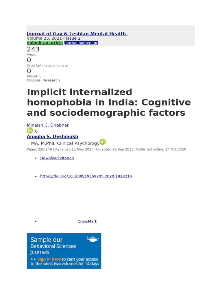 61 Implicit Internalized Homophobia | PDF