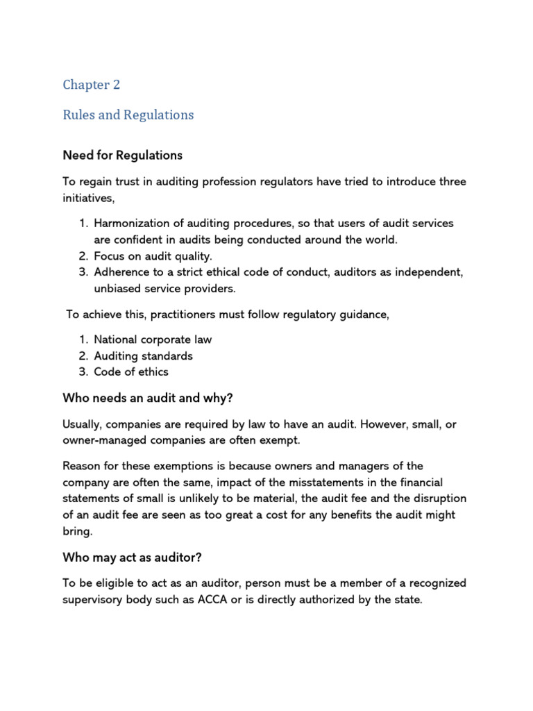 Auditing Regulations and Standards Overview | PDF | Audit | Financial Audit
