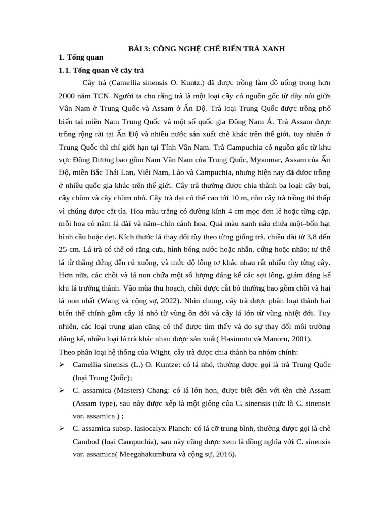 BÀI 1-CNCB trà (1) | PDF