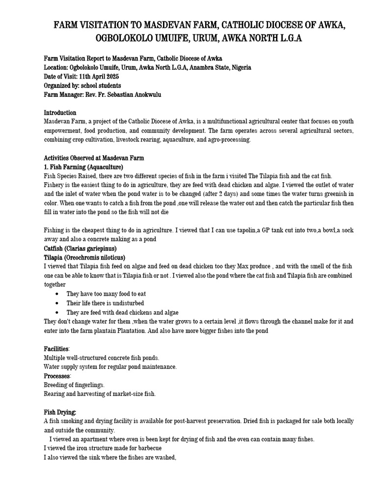 Farm Visitation To Masdevan Farm | PDF | Agriculture | Pig