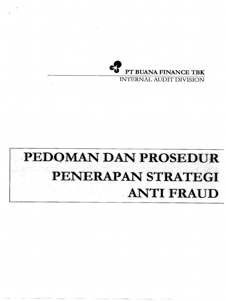 Pedoman Dan Prosedur Penerapan Strategi Anti Fraud | PDF