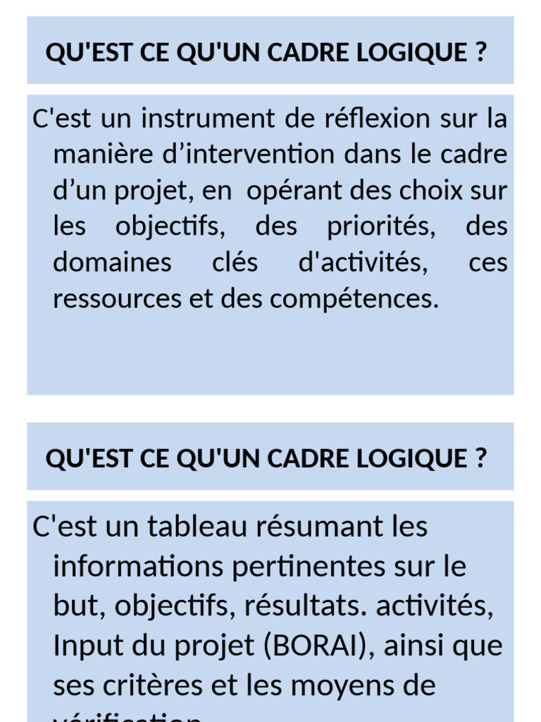 cadre logique | PDF