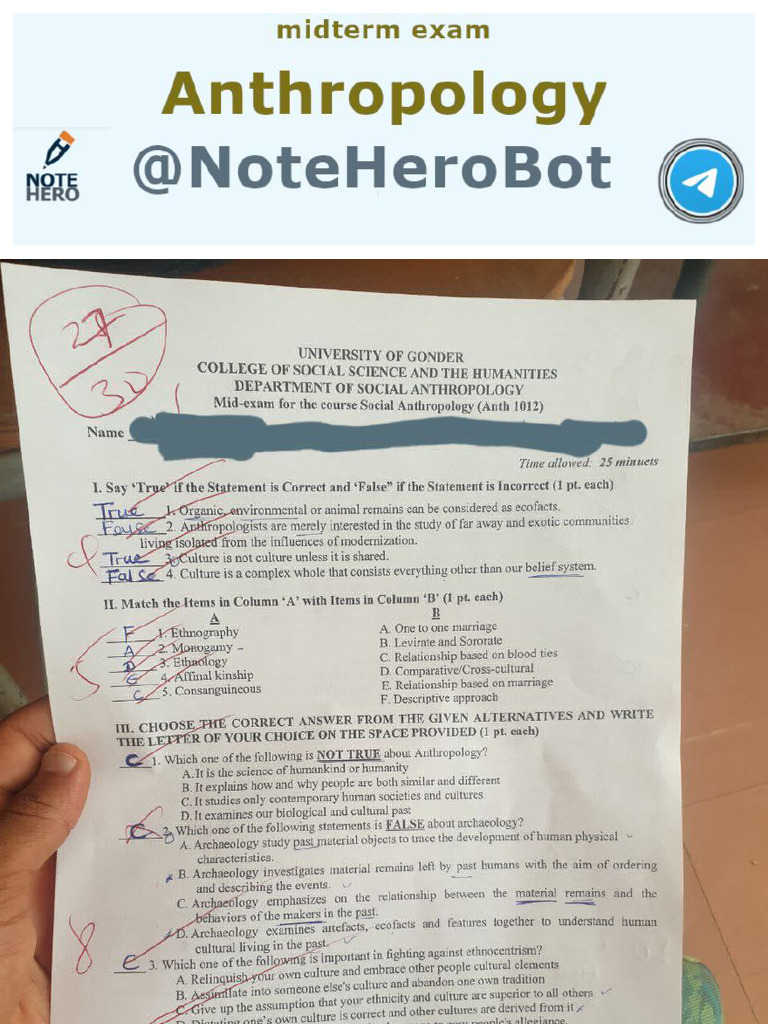 Anthropology Mid (GdU) @NoteHeroBot | PDF
