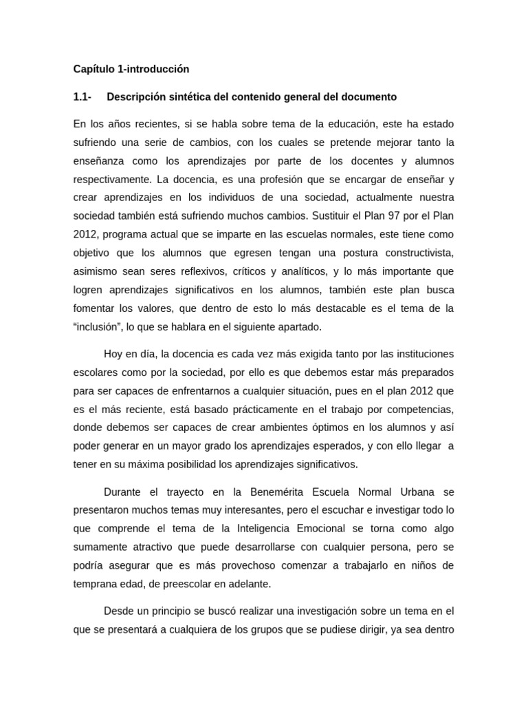 Inteligencia Emocional Capítulo 1 Introduccion | PDF | Enseñando | Maestros