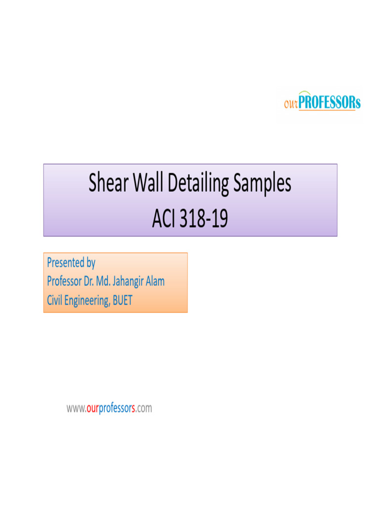 Shear Wall Design Examples ACI 318-19 | PDF