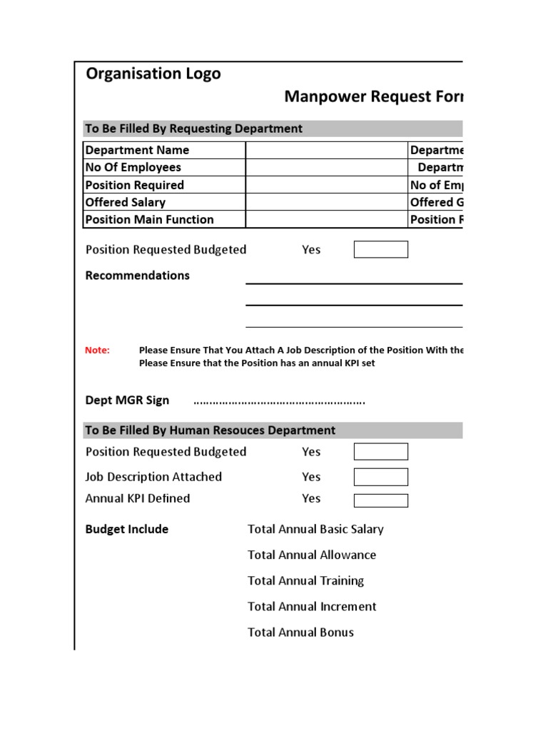 Manpower Request Form Template | PDF